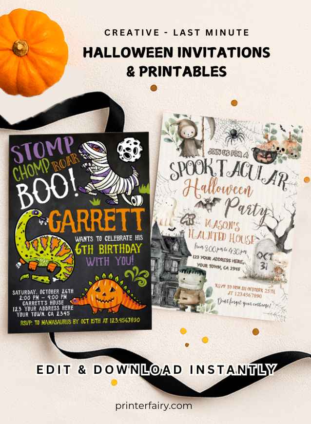 Editable Halloween Templates for Parties & Events – PrinterFairy