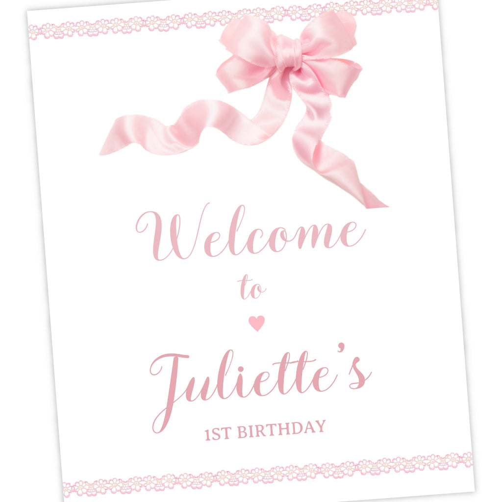 Coquette Party Welcome Sign – PrinterFairy