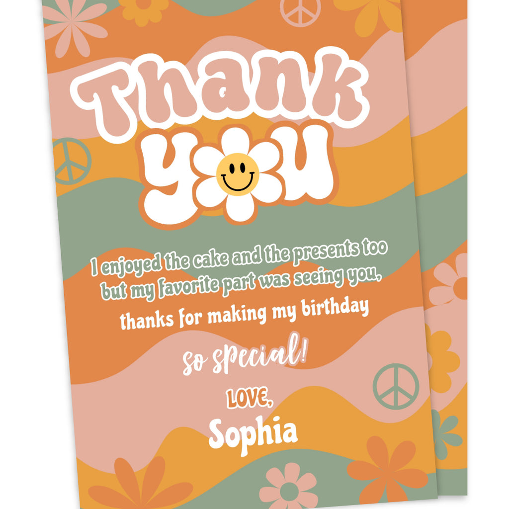 Groovy Birthday Thank You Card – PrinterFairy