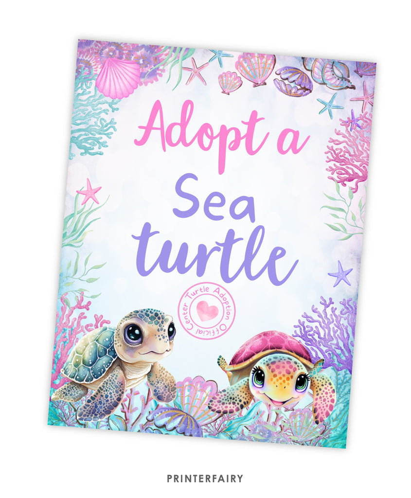 Sea Turtle Adoption Sign and Certificate | PrinterFairy