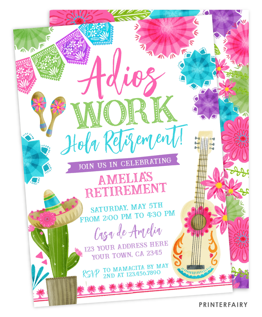 Retirement Fiesta Invitation Printerfairy
