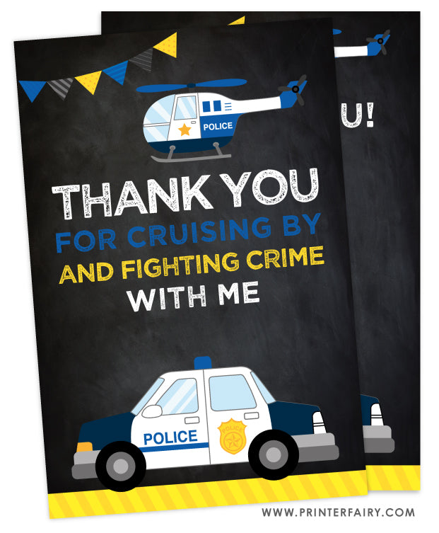 Police Thank You Cards | PrinterFairy