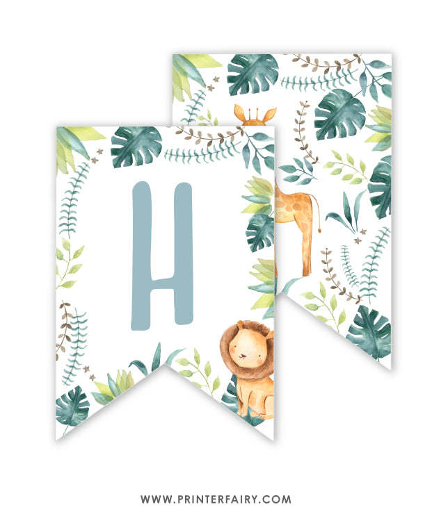 Jungle Birthday Banner | PrinterFairy