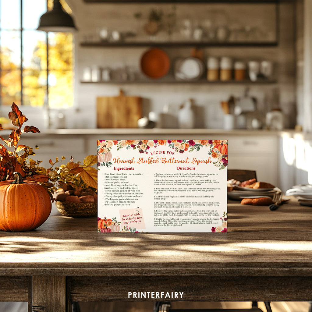 Thanksgiving Recipe Card – PrinterFairy