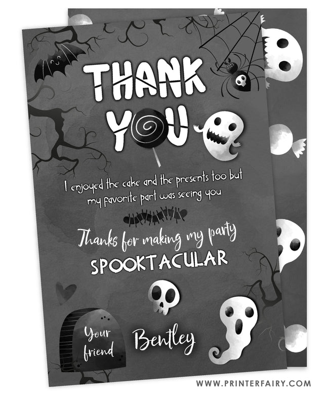 Halloween Birthday Thank You Card | PrinterFairy