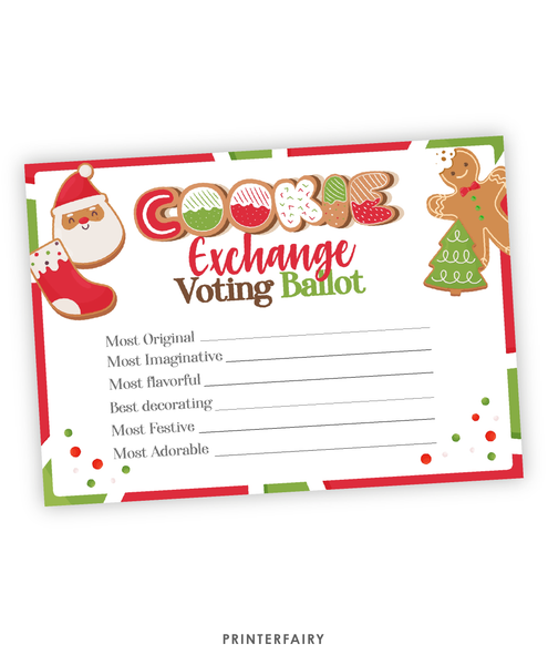 Christmas Cookie Contest Voting Ballot – PrinterFairy