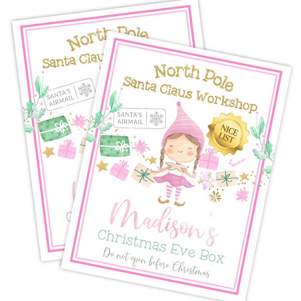 Elf Arrival Christmas Eve Box Label & Sign – PrinterFairy