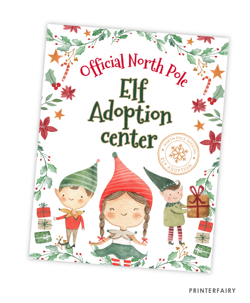Elf Adoption Sign and Certificate | PrinterFairy