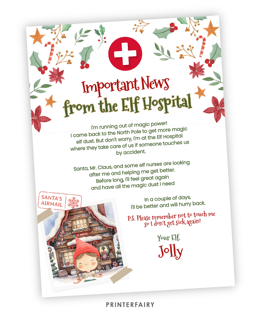 Important News Letter from the Elf Hospital | PrinterFairy