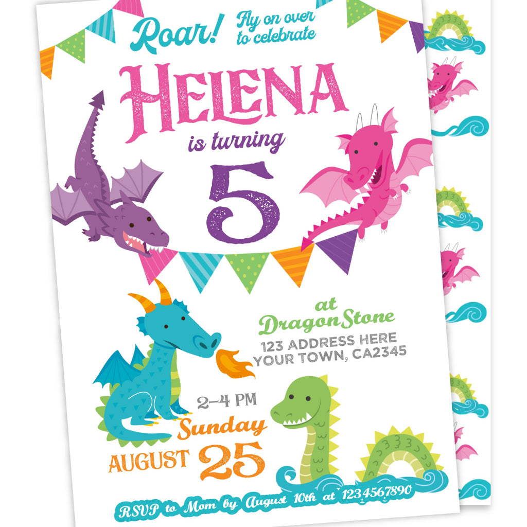Dragon Birthday Invitation – PrinterFairy