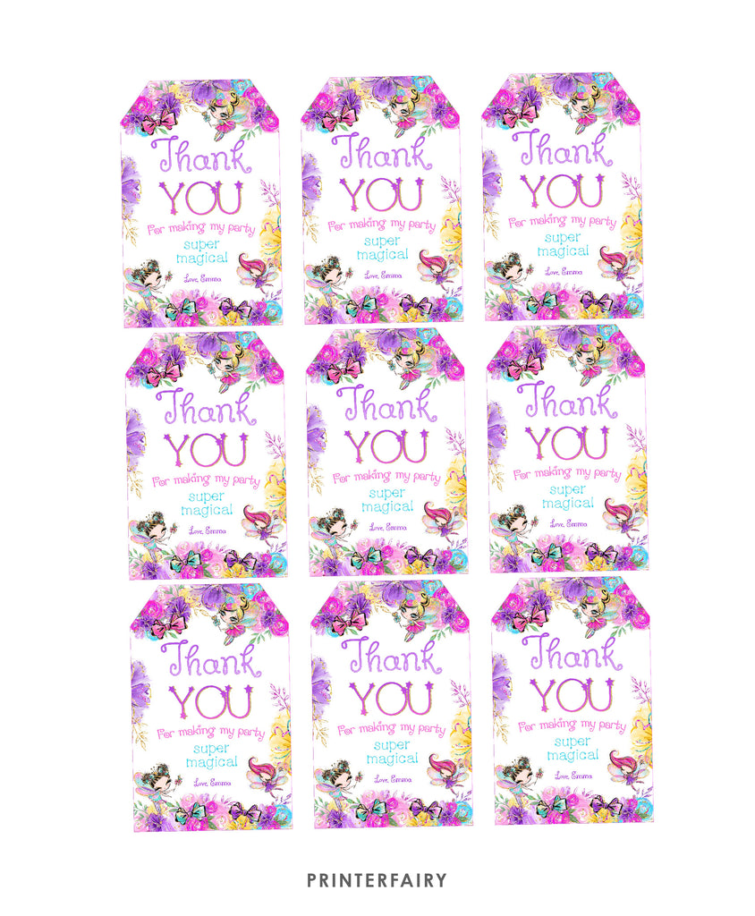 Fairy Party Favor Tags | PrinterFairy