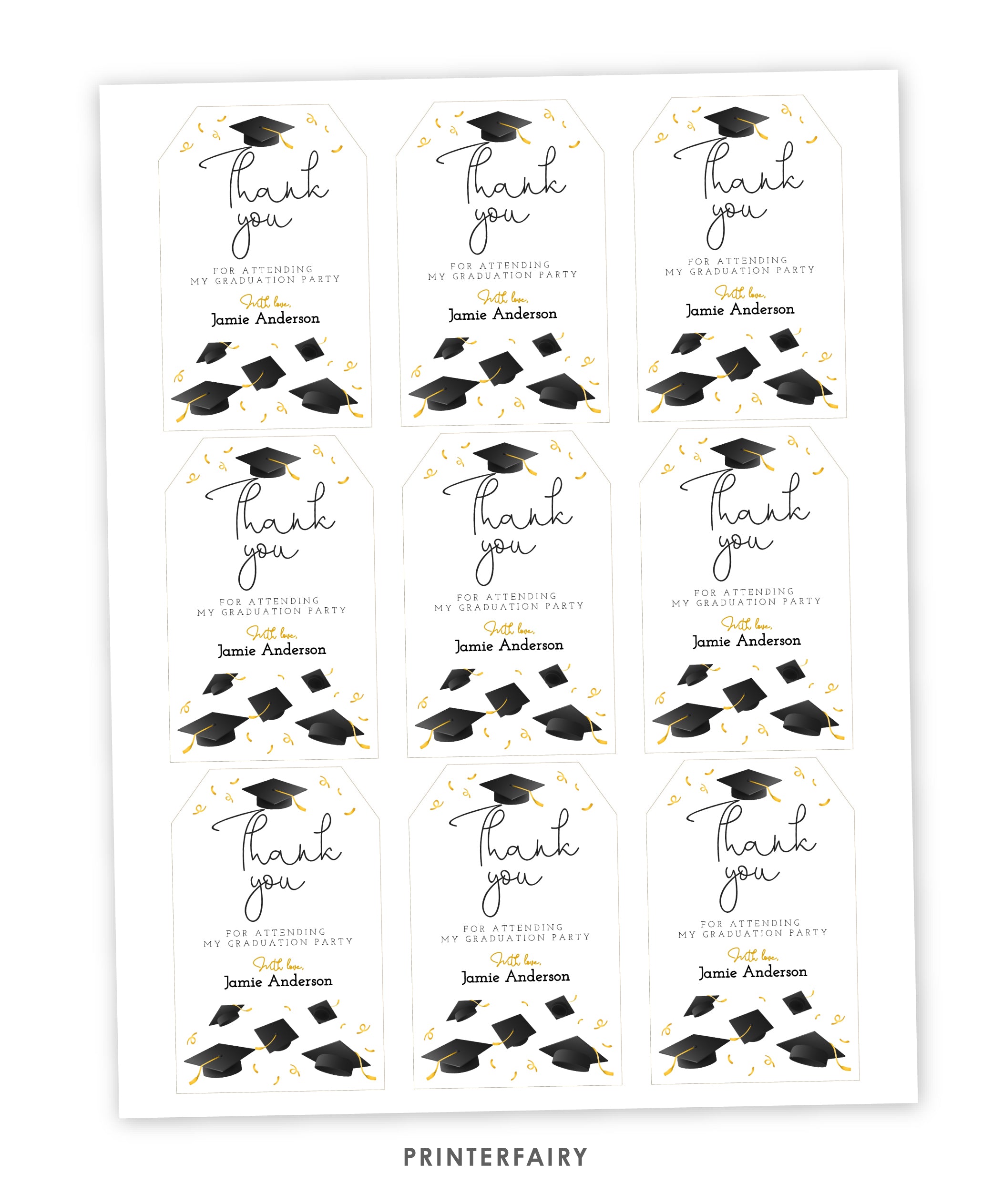 Graduation Favor Tags | PrinterFairy
