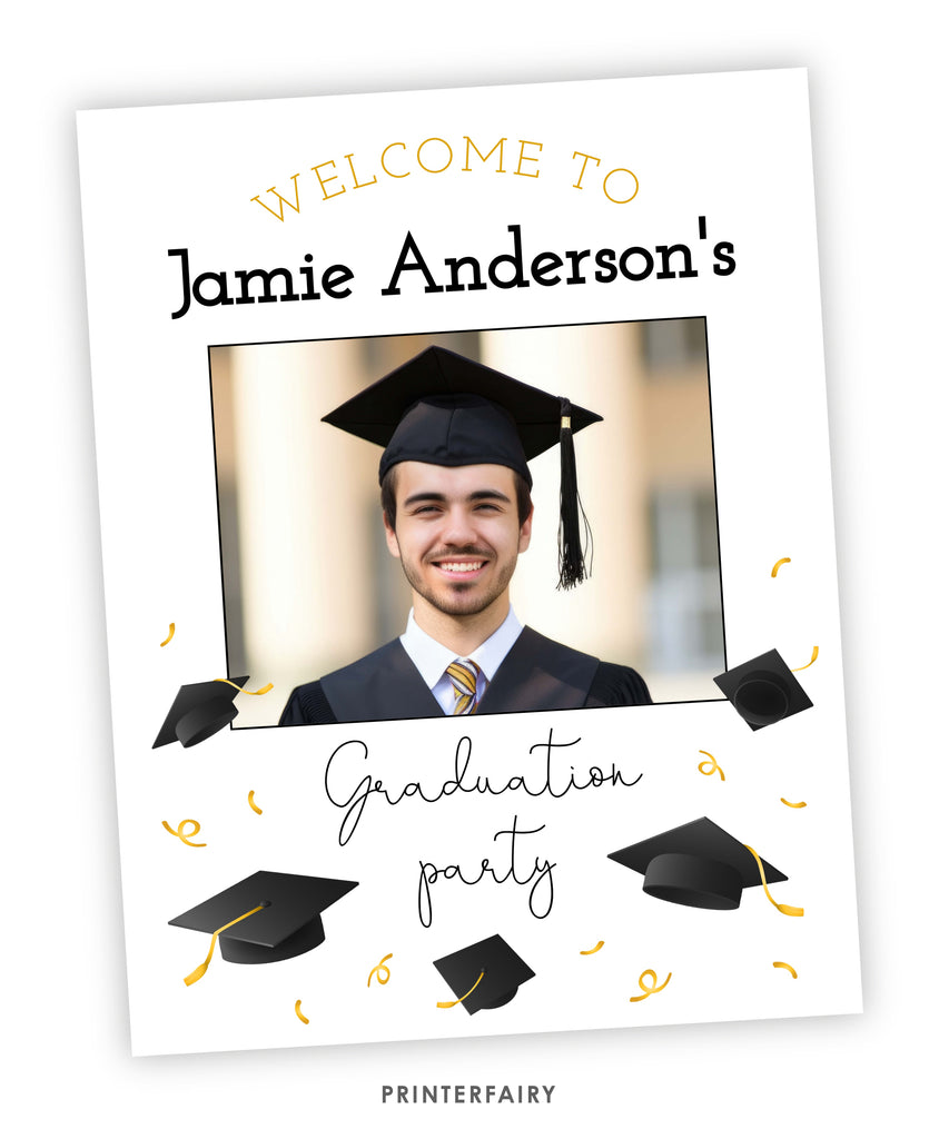 Graduation Party Welcome Sign with Photo | PrinterFairy