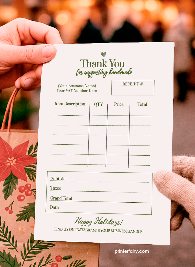 Editable Receipt Template – PrinterFairy