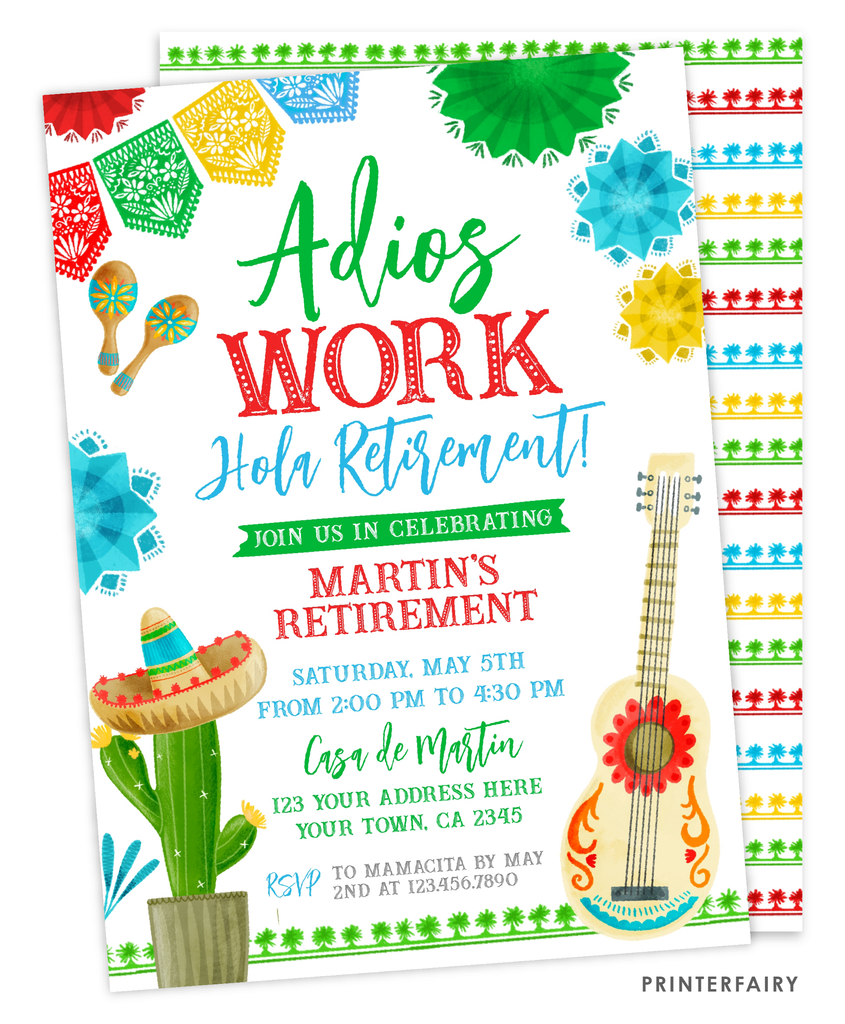 Retirement Fiesta Invitation | PrinterFairy