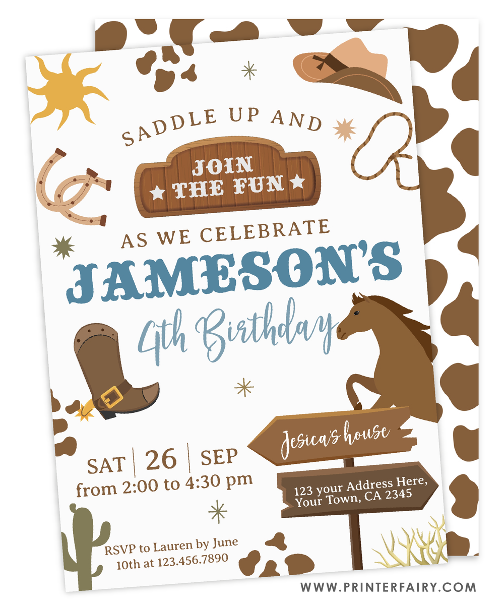 Rodeo Birthday Party Invitation | PrinterFairy