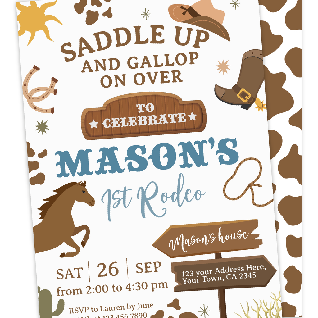 Rodeo First Birthday Invitation – PrinterFairy
