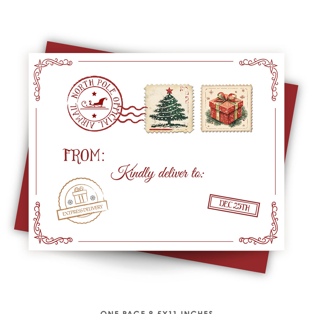 Christmas Envelope Editable Template – PrinterFairy