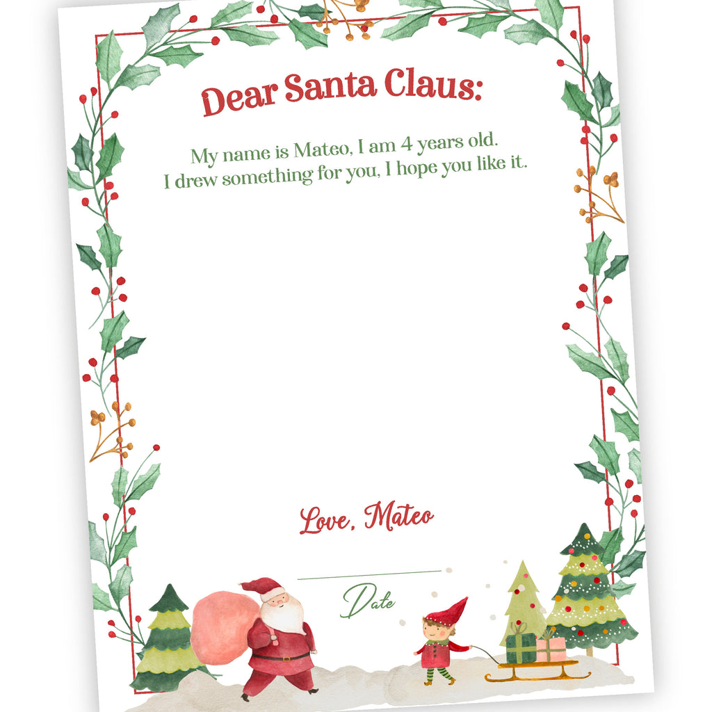 Santa Claus Letter for Drawing – PrinterFairy