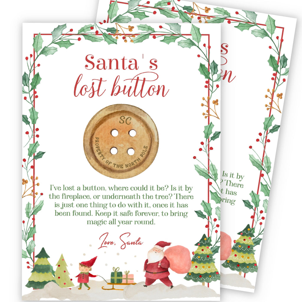 Santa Claus Lost Button Card – PrinterFairy