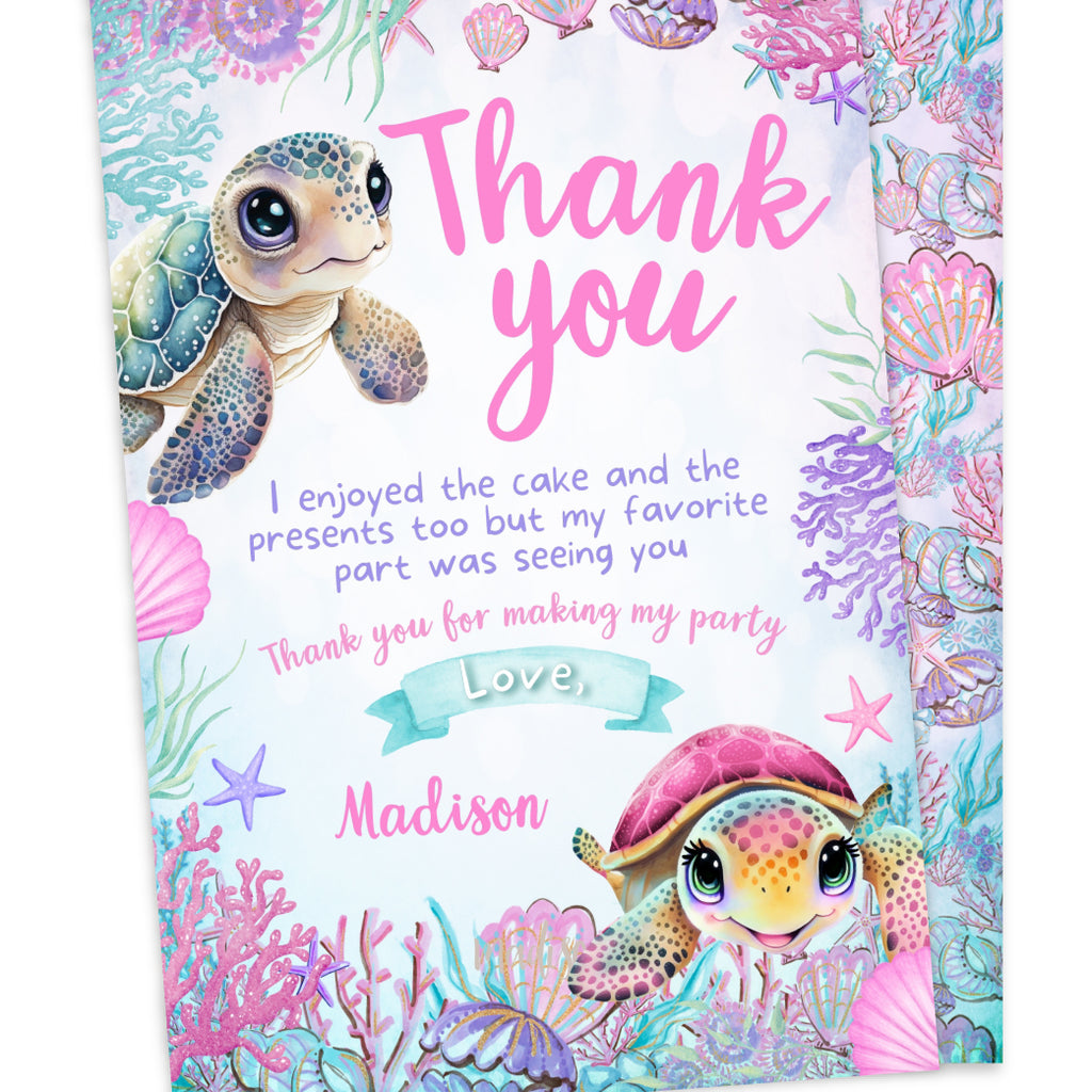 Sea Turtle Thank You Card – PrinterFairy