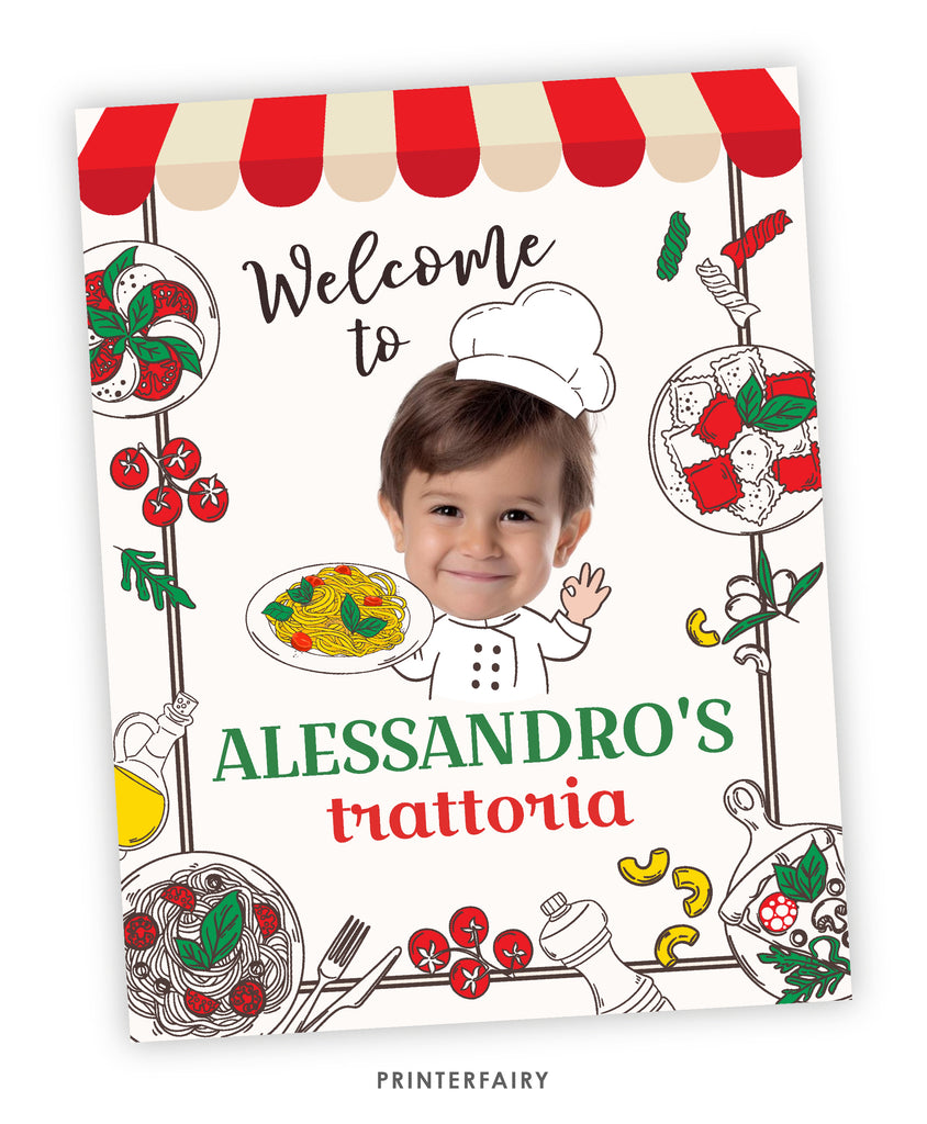 Italian Birthday Welcome Sign with Photo | PrinterFairy