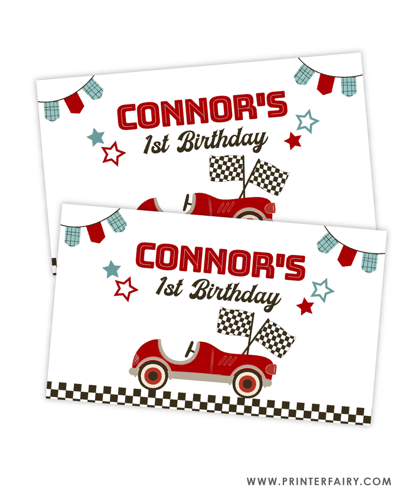 Race Car Gable Box Label | PrinterFairy