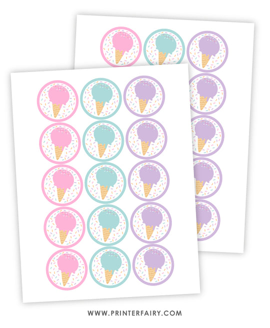 Ice Cream Toppers | PrinterFairy