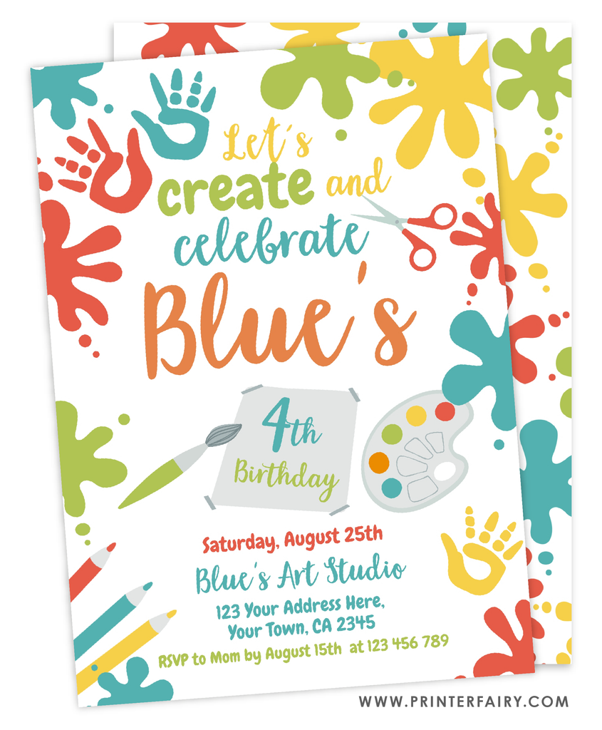 Paint Party Invitation | PrinterFairy
