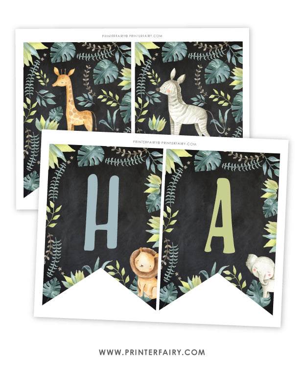 Jungle Birthday Banner | PrinterFairy