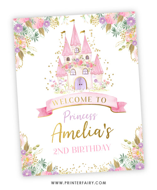 Princess Castle Welcome Sign | PrinterFairy