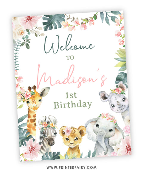 Tropical Jungle Welcome Sign | PrinterFairy